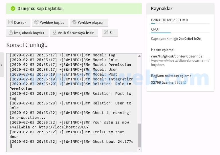 Plesk Docker ile Ghost Kurulumu